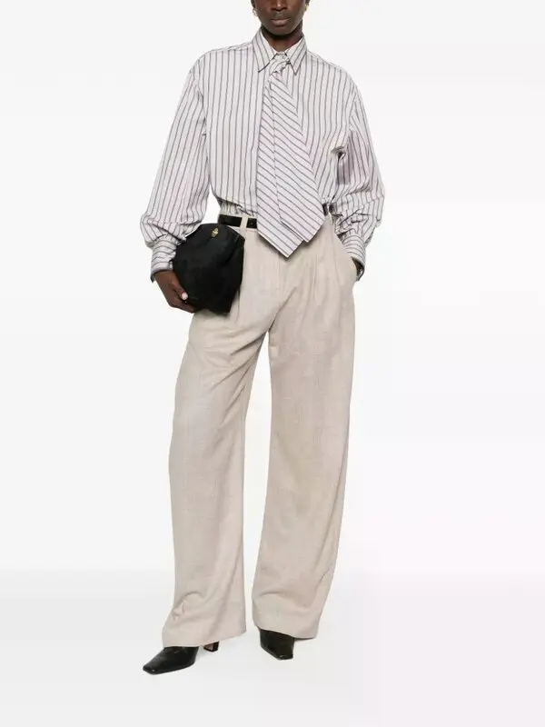 Brunello Cucinelli Striped Tie-detail Shirt