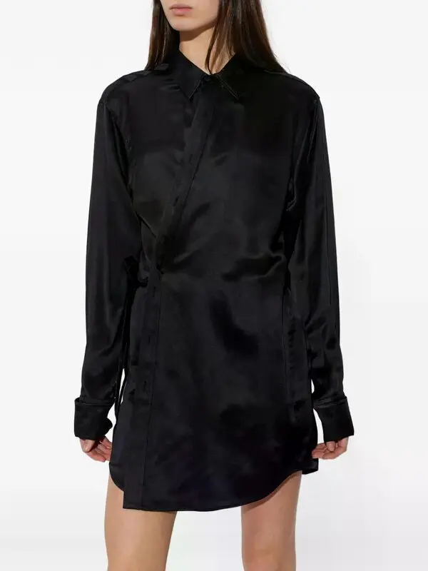 Balenciaga Satin-finish Wrap Mini Dress