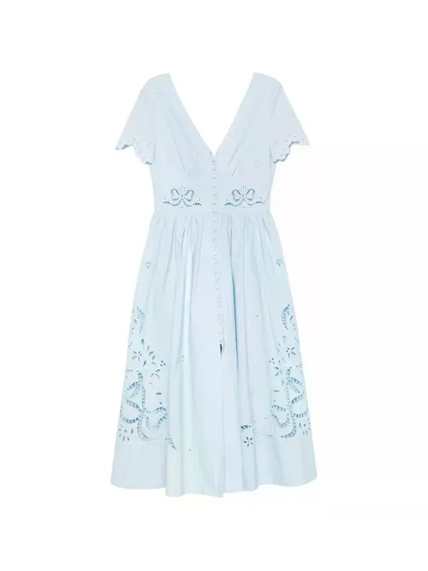SELF-PORTRAIT V-neck Embroidered Midi Dress