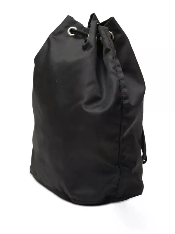 Prada Tessuto Drawstring Pouch Bucket Bag - Black
