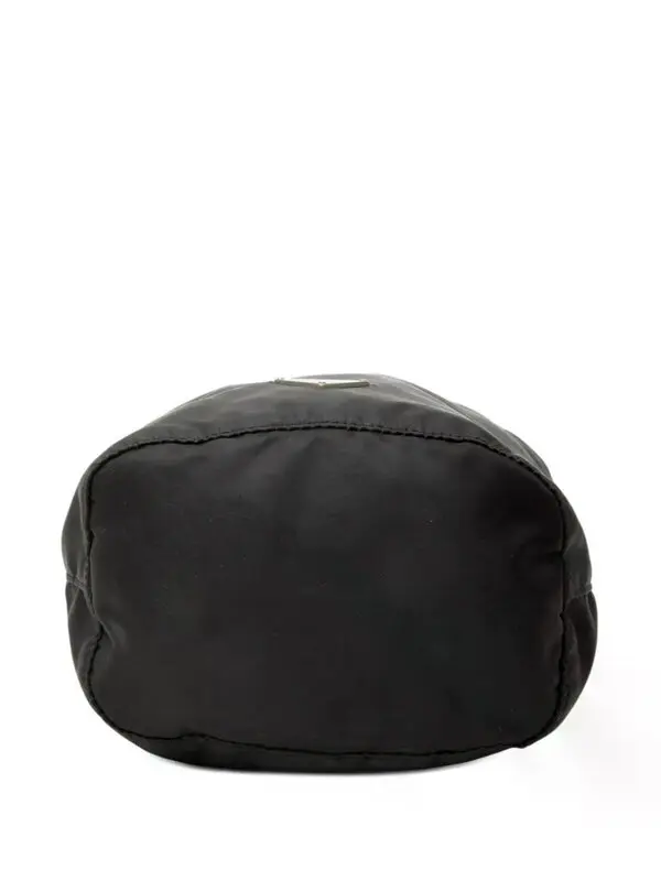 Prada Tessuto Drawstring Pouch Bucket Bag - Black