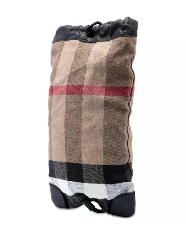 Burberry Mega Check Canvas Drawstring Backpack