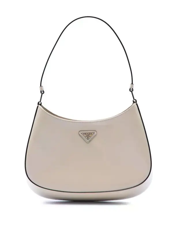 Prada Brushed Leather Cleo Shoulder Bag - Brown