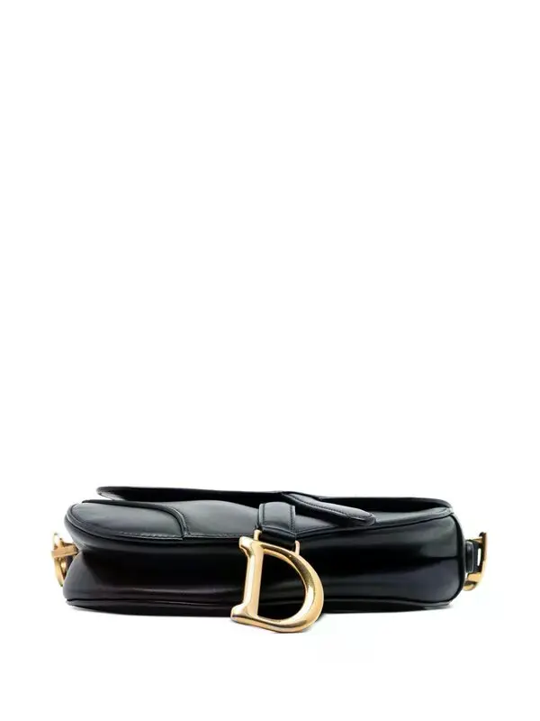 Dior Mini Smooth Calfskin Saddle Bag Satchel - Black