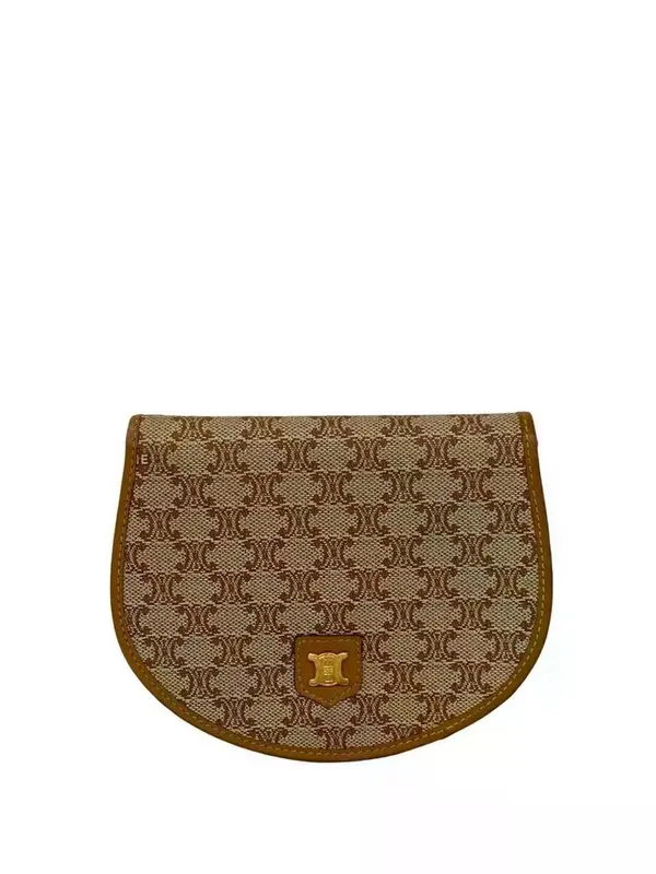 Celine 2000-2026 Macadam Coated Canvas Triomphe Bifold Wallet Small Wallets - Neutrals