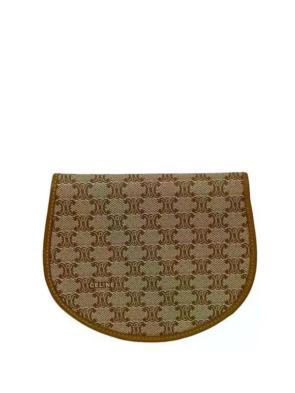 Celine 2000-2026 Macadam Coated Canvas Triomphe Bifold Wallet Small Wallets