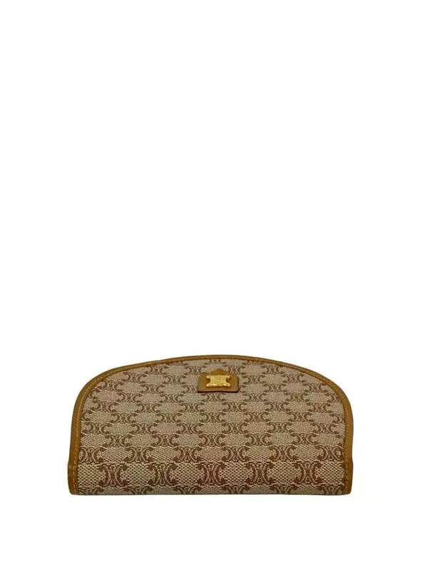 Celine 2000-2026 Macadam Coated Canvas Triomphe Bifold Wallet Small Wallets