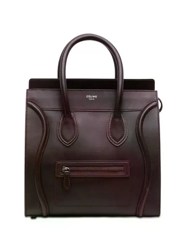 Celine Mini Smooth Calfskin Luggage Tote Bag - Red