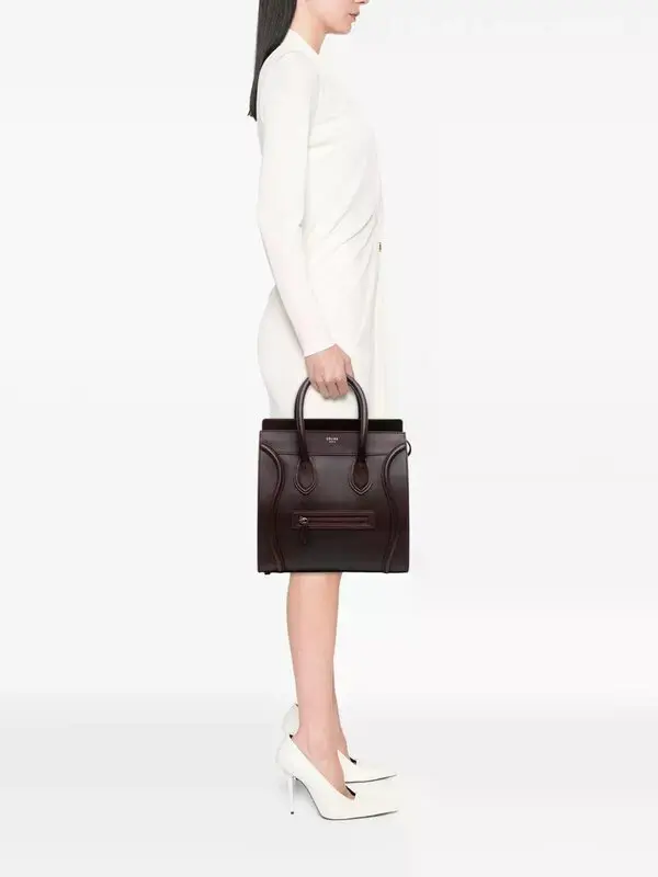 Celine Mini Smooth Calfskin Luggage Tote Bag - Red
