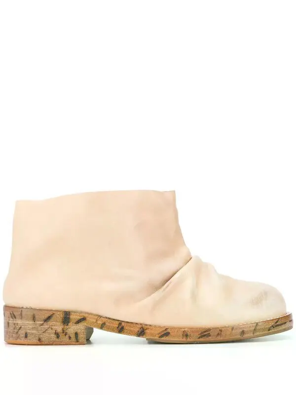 Natasha Zinko Beige Leather Blend Ankle Boots