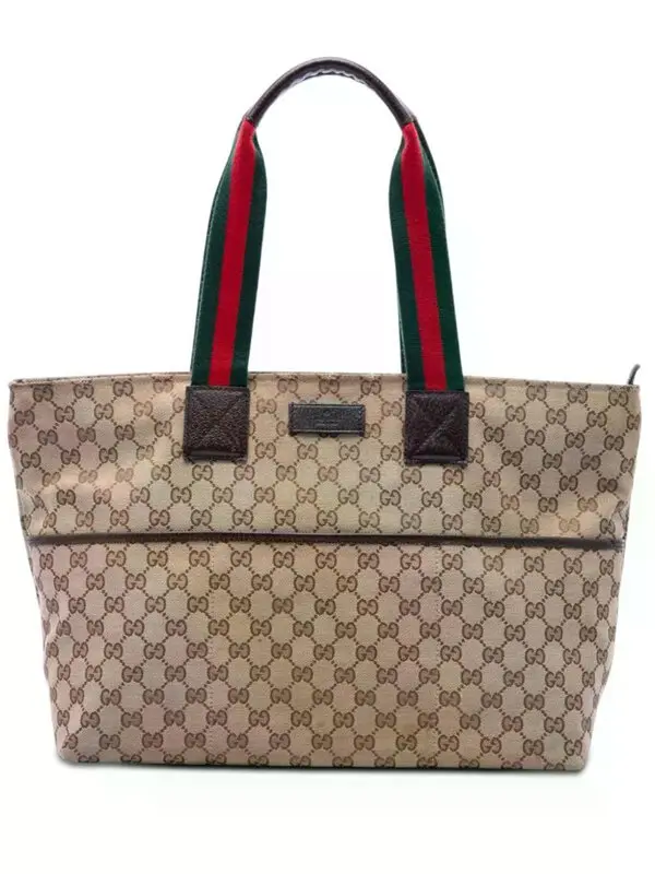 Gucci Gg Canvas Web Tote Bag