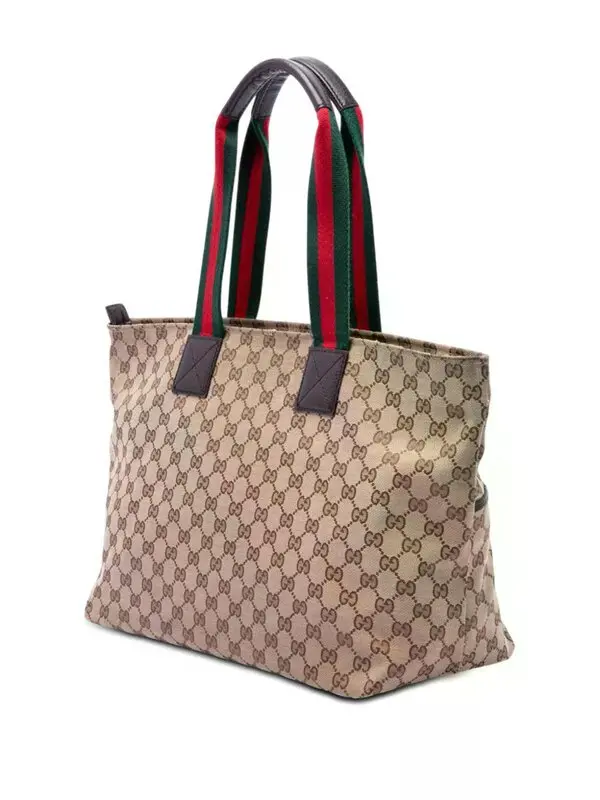 Gucci Gg Canvas Web Tote Bag