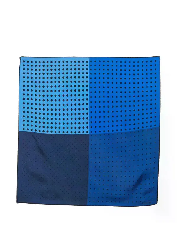 LANVIN Polka-dot Pocket Square Scarf - Blue