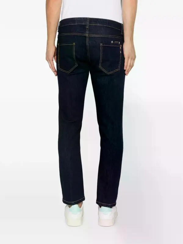 YES LONDON Logo Plaque Slim-fit Jeans