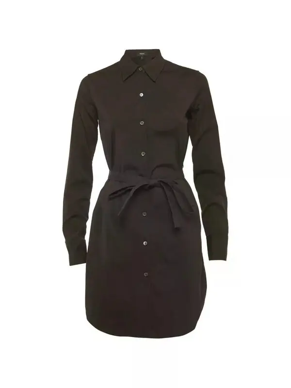 Theory Belted Long-sleeve Mini Dress