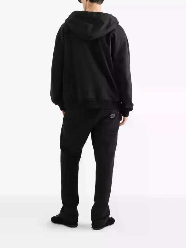 Dolce & Gabbana Cotton Hooded Sweatshirt With Logo Plate