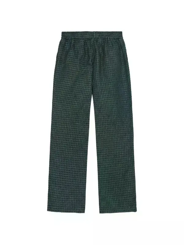 LES DEUX Seersucker Elasticated-waist Trousers
