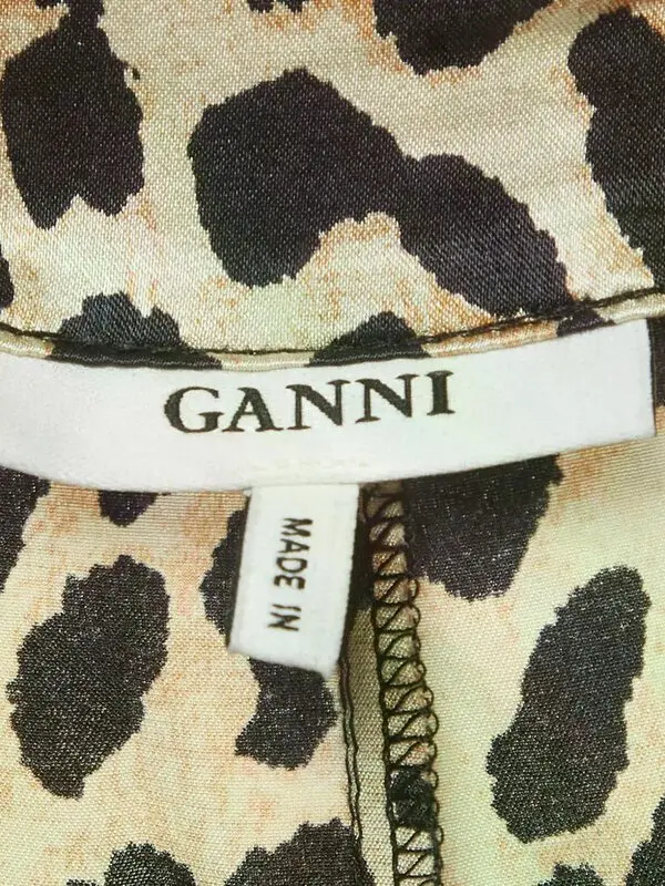 GANNI Leopard Print Wide-leg Trousers