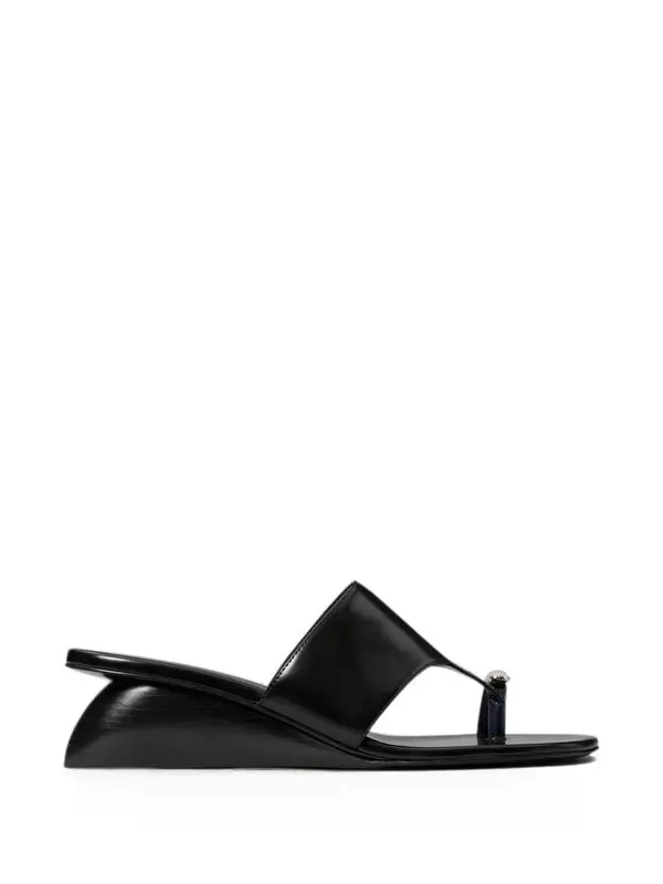 Tory Burch Pierced Wedge Sandals - Black