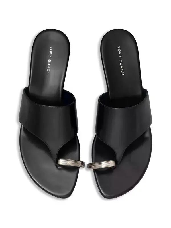 Tory Burch Pierced Wedge Sandals - Black