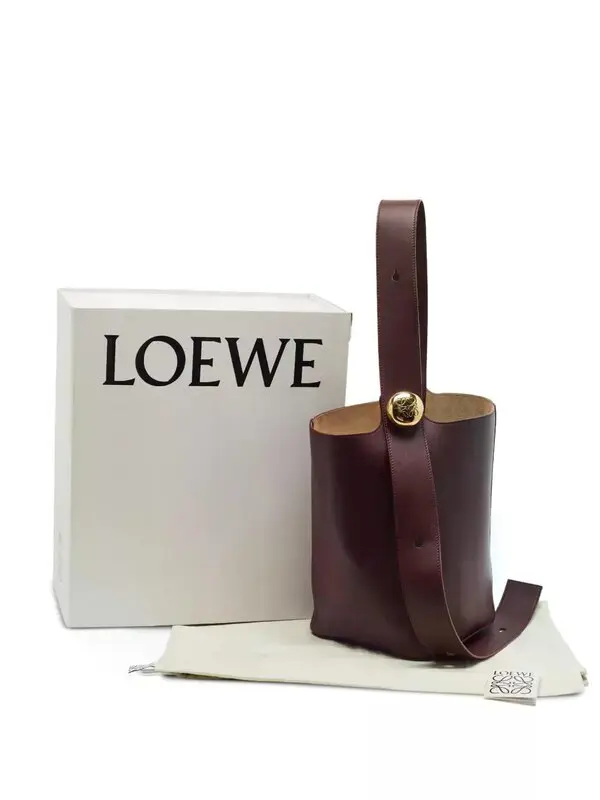 Loewe Medium Pebble Bucket Bag - Red