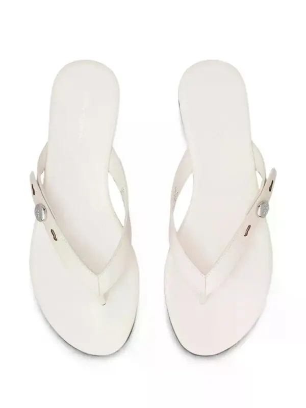 Tory Burch Romy Leather Flip-flop Sandals - Neutrals