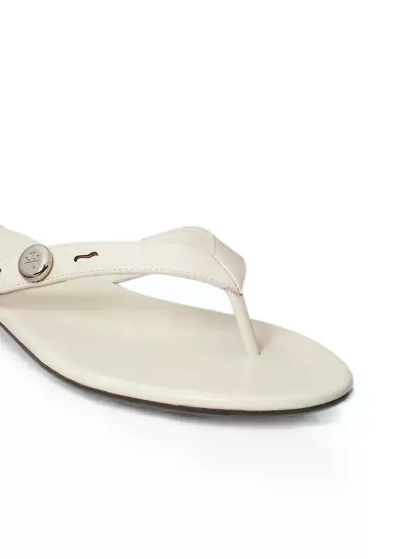 Tory Burch Romy Leather Flip-flop Sandals - Neutrals