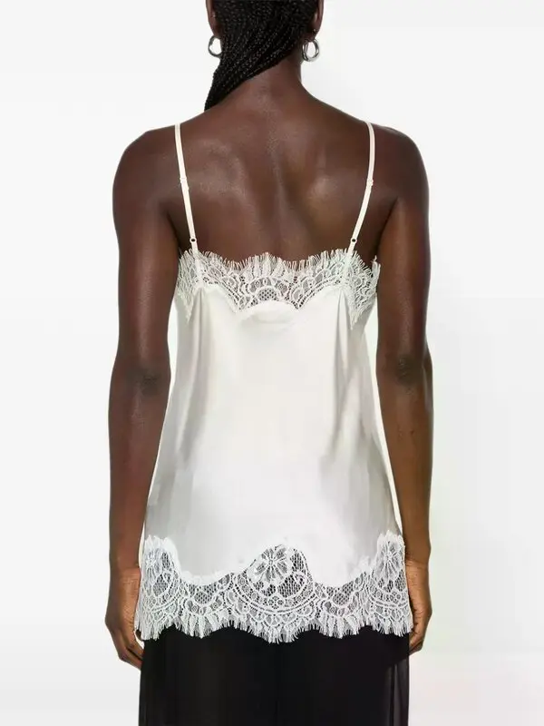 MANSPHIL V-neck Lace-trimmed Satin Top