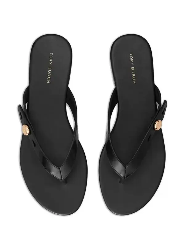 Tory Burch Romy Leather Flip-flops - Black