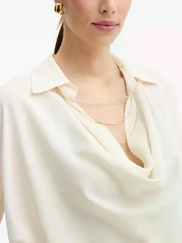 SIMONA CORSELLINI Draped Blouse With Chain Embellishment