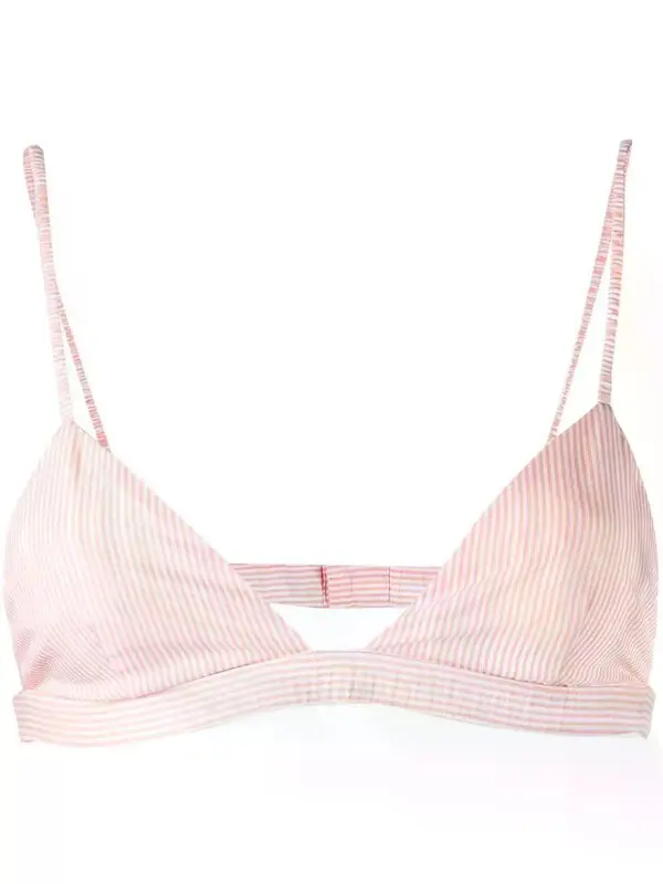 Andamane Stripe-print Bralette Top - Orange
