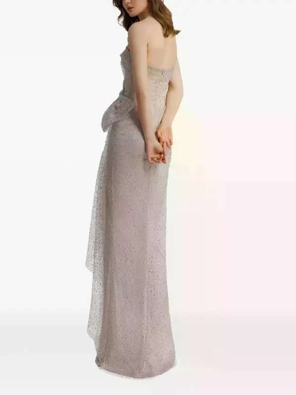 GEMY MAALOUF Embellished Strapless Sweetheart Neck Maxi Dress