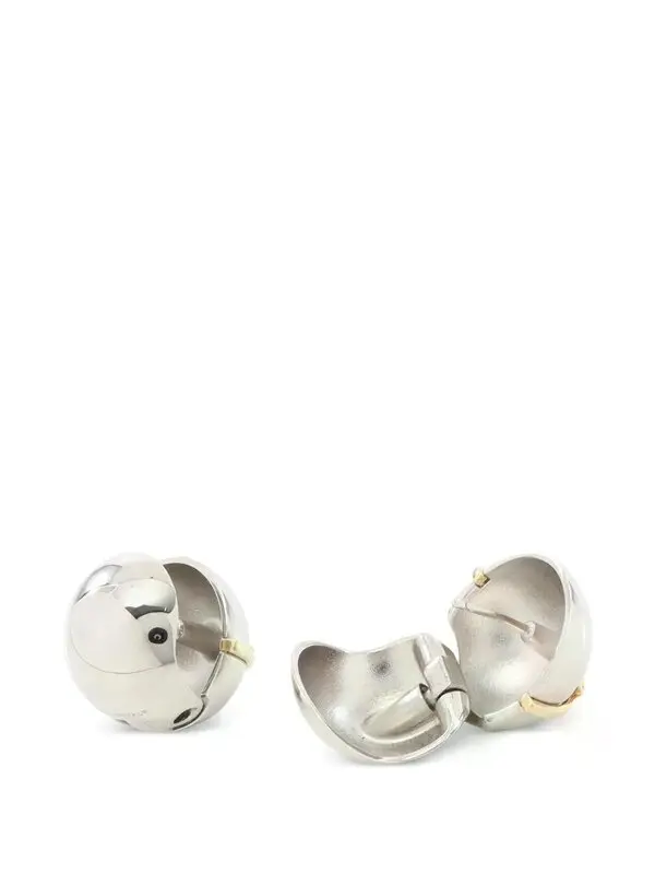 Prada Triangle Logo Earrings - Silver