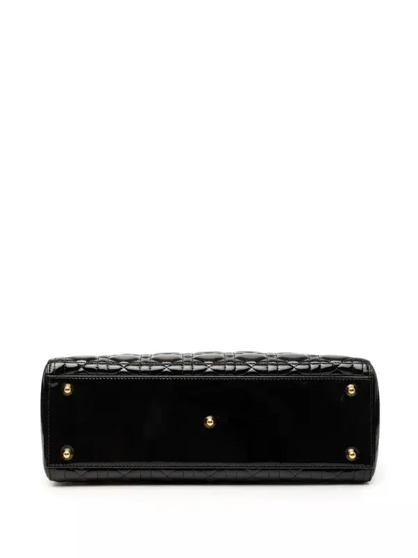 Dior Large Patent Cannage Lady Satchel - Black