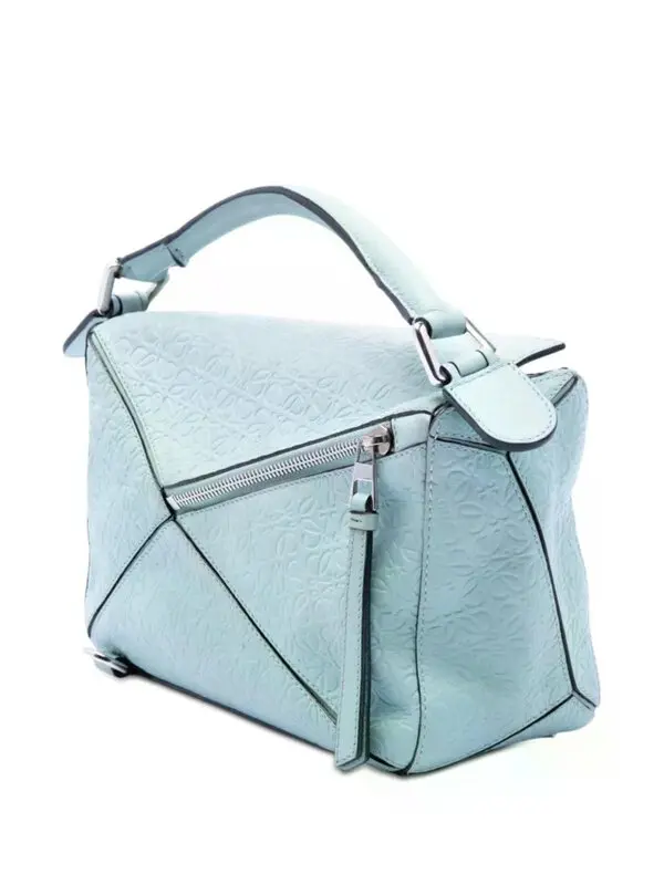Loewe Small Anagram Embossed Calfskin Puzzle Satchel - Blue