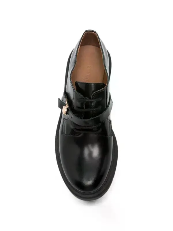 SERGIO MORETTI FIRENZE Leather Derby Shoes With Buckle Detail