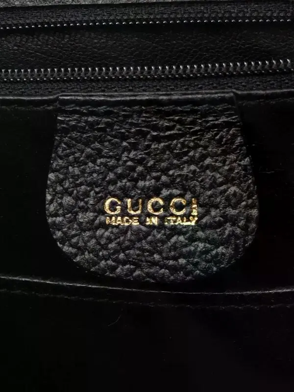 Gucci Calfskin Bamboo Night Satchel - Black