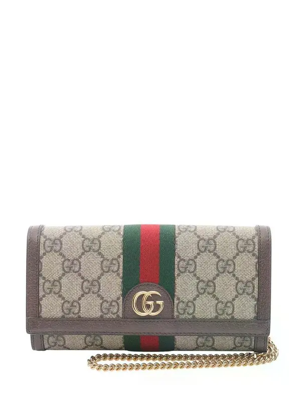 Gucci Ophidia Continental Wallet On Chain Crossbody Bag - Neutrals