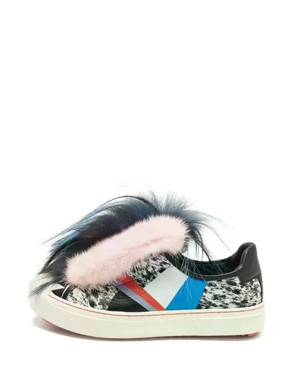 Fendi Flynn Faux-fur Trimmed Sneakers