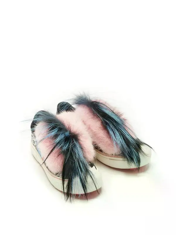 Fendi Flynn Faux-fur Trimmed Sneakers