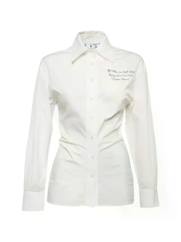 Off-White Embroidered Cotton Shirt