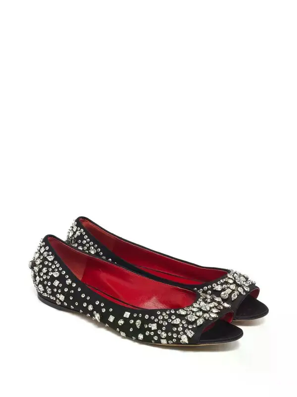 Moschino Crystal-embellished Ballet Flats