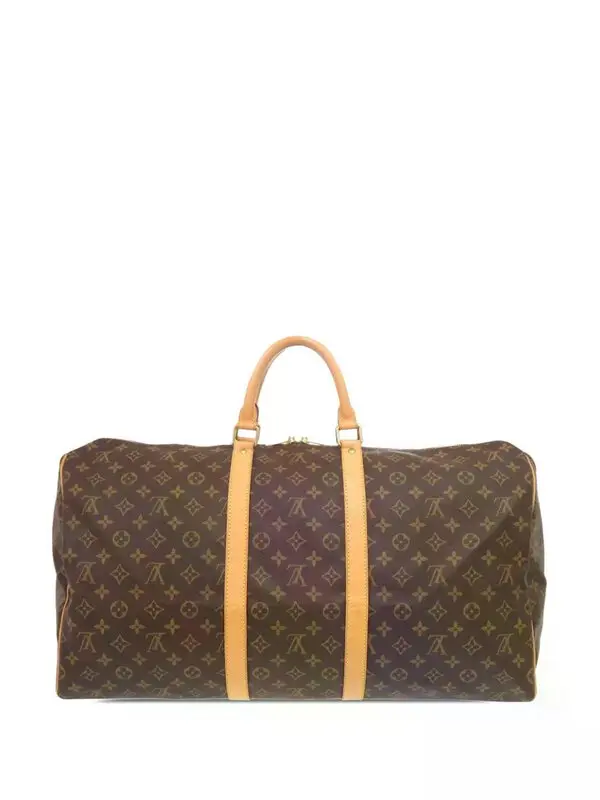 LOUIS VUITTON Monogram Keepall 55 Travel Bag - Brown