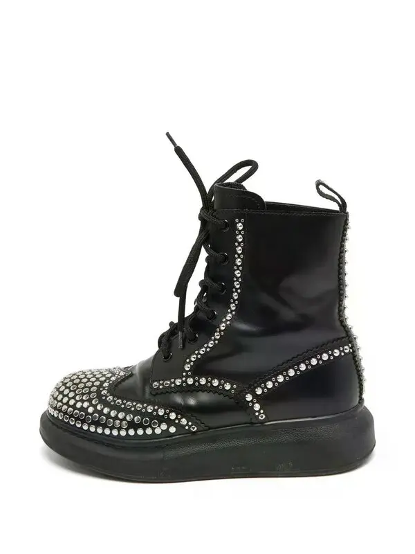 Alexander McQueen Studded Lace-up Ankle Boots