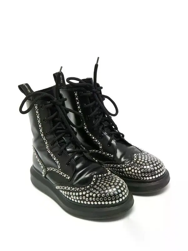 Alexander McQueen Studded Lace-up Ankle Boots