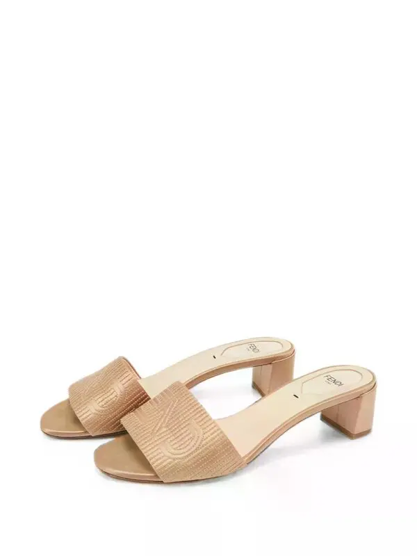 Fendi Logo-embroidered Block-heel Sandals
