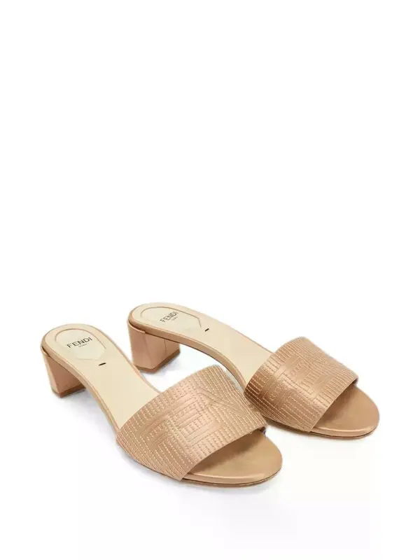 Fendi Logo-embroidered Block-heel Sandals