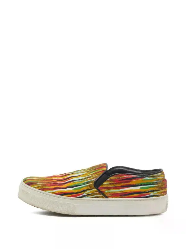 Celine Abstract Pattern Slip-on Sneakers - Red