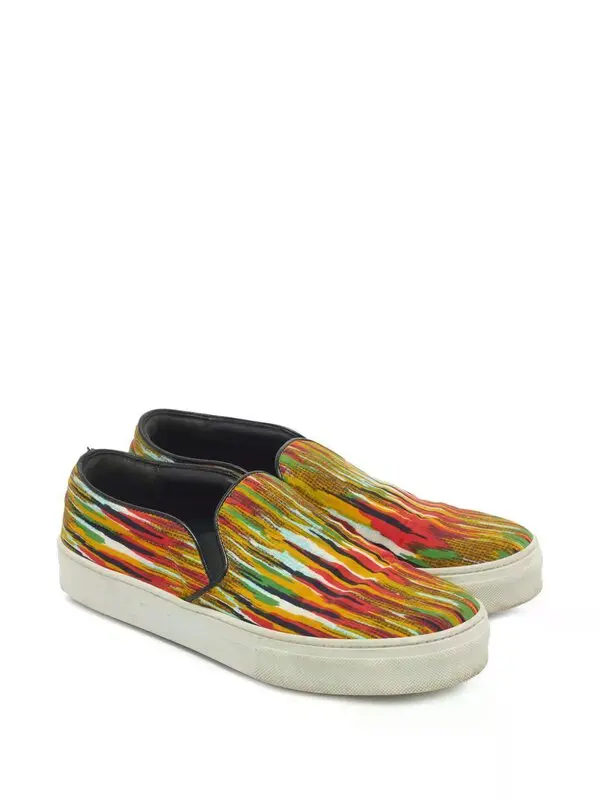 Celine Abstract Pattern Slip-on Sneakers - Red