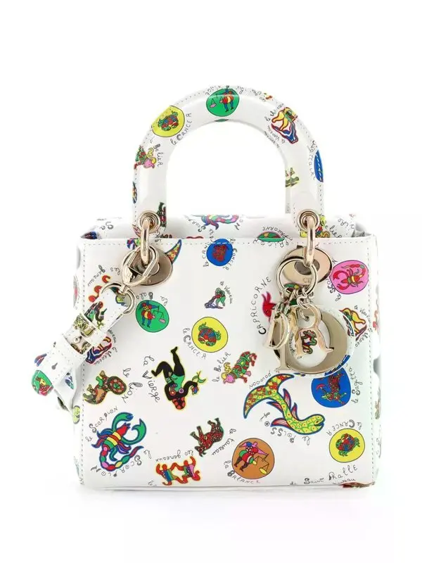 Dior Lady Bag Printed Leather Small Satchel - Multicolour